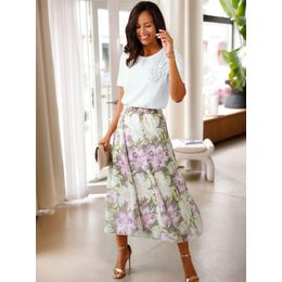 Inspirationen Damen Bahnenrockpistazie, orchidee, bedruckt, Gr. 21, bedruckt, gebl&uuml;mt, gemustert, mehrfarbig, 100% Polyester, R&ouml;cke