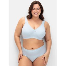 sheego Damen Entlastungs-BH, Gr. 85, blau, 95% Baumwolle, 5% Elasthan, BHs