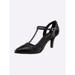 Heine Damen Pumps, Gr. 38schwarz, Synthetik, Schuhe