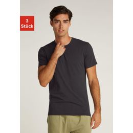 Damen T-Shirt "SHORT SLEEVE CREW NECK 3PK", Calvin Klein Underwear, Gr. M, schwarz, Jersey, Obermaterial: 57% Baumwolle, 38% Polyester, 5% Elasthan,