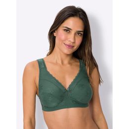 Damen B&uuml;gelloser BH, Gr. 105, gr&uuml;n, 80% Polyamid, 11% Baumwolle, 9% Elasthan, BHs
