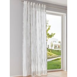 Gardine HEINE HOME, B:130cm H:145cmsanftes wei&szlig;, grau, Polyester, Viskose, Gardinen
