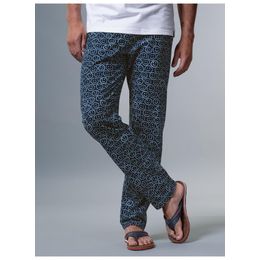 TRIGEMA Herren Schlafanzug "TRIGEMA Pyjamahose mit Smiley-Print", Gr. M, blau, 100% Baumwolle, Homewear-Sets