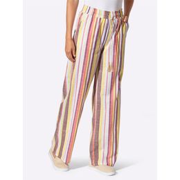 Casual Looks Damen Schlupfhose, bunt, Gr. 36, gemustert, gestreift, mehrfarbig, 100% Baumwolle, Hosen