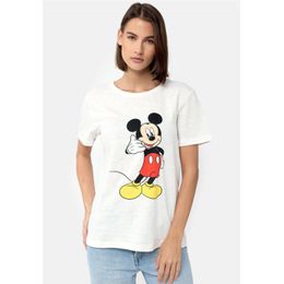 Recovered Damen T-Shirt "Mickey Mouse Phone", beige, Gr. S, bedruckt, 100% Baumwolle, Shirts, mit niedlichem Frontprint