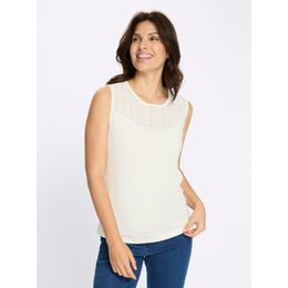Shirttop Classic Basics, Damen, Gr. 38, ecru, 100% Baumwolle, unifarben, Rundhals, Tops Shirttop