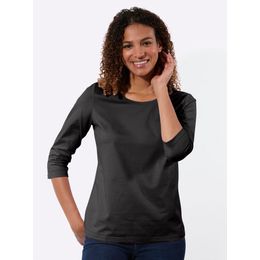 Casual Looks Damen 3/4-Arm-Shirt "2er-Pack Shirts"schwarz, schwarz, Gr. 46, unifarben, 100% Baumwolle, Shirts