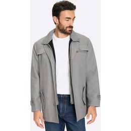 Marco Donati Herren Langjacke, grau, Gr. 56, unifarben, 95% Polyester, 5% Viskose, Wattierung:100% Polyester, Jacken