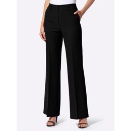 Marlene-Hose Heine, Damen, Gr. 36, Normalgr&ouml;&szlig;en, schwarz, 94% Polyester, 6% Elasthan, unifarben, Hosen