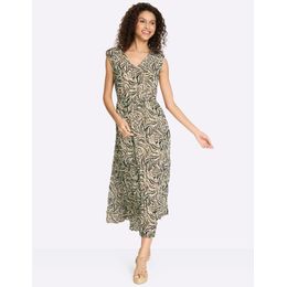 Heine Damen Druckkleid "Druck-Kleid"sand, braun, bedruckt, Gr. 40, bedruckt, gemustert, mehrfarbig, 75% Viskose, 25% Polyamid, Kleider