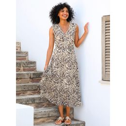 Heine Damen Druckkleid "Druck-Kleid"sand, braun, bedruckt, Gr. 42, bedruckt, gemustert, mehrfarbig, 75% Viskose, 25% Polyamid, Kleider
