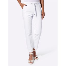 Schlupfjeans Inspirationen, Damen, Gr. 36, Normalgr&ouml;&szlig;en, wei&szlig;, 98% Baumwolle, 2% Elasthan, unifarben, lang, Jeans Schlupfjeans