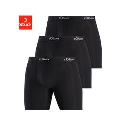 s.Oliver Herren Langer Boxer "Boxershorts f&uuml;r Herren", Gr. L, schwarz, Jersey, Obermaterial: 92% Baumwolle, 8% Elasthan, unifarben, Unterhosen, mit