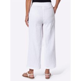 Casual Looks Damen Culotte, wei&szlig;, Gr. 36, unifarben, 100% Baumwolle, Hosen
