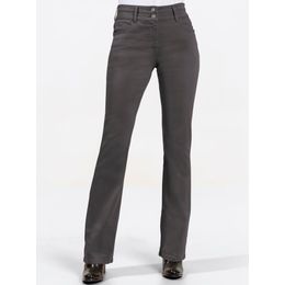 Inspirationen Damen Bootcut-Jeans, grau, Gr. 23, unifarben, 97% Baumwolle, 3% Elasthan, Jeans