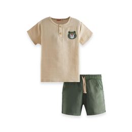 DENOKIDS Herren Hausanzug "Tiger", Gr. 92, beige, 100% Baumwolle, unifarben, Homewear-Sets, mit s&uuml;&szlig;er Tiger-Stickerei
