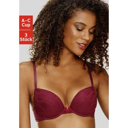 Petite Fleur Damen Push-up-BH, Gr. 75, bunt, Spitze, Obermaterial: 64% Baumwolle, 31% Polyamid, 5% Elasthan, BHs, mit Bügel und herausnehmbaren