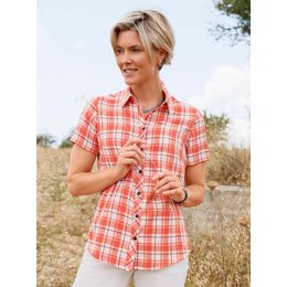 Casual Looks Damen Karobluse, rot, Gr. 46, gemustert, kariert, 100% Baumwolle, Blusen