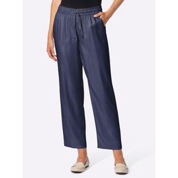 Schlupfhose Classic Basics, Damen, Gr. 38, Normalgr&ouml;&szlig;en, marine, 100% Viskose, unifarben, Hosen Schlupfhose