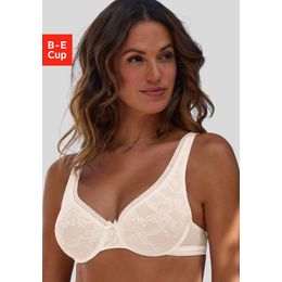 Damen T-Shirt-BH, PETITE FLEUR BY LASCANA, Gr. 70, schwarz-wei&szlig;, Mesh, Spitze, Obermaterial: 88% Polyamid, 12% Elasthan, BHs, mit B&uuml;gel im g&uuml;nstigen