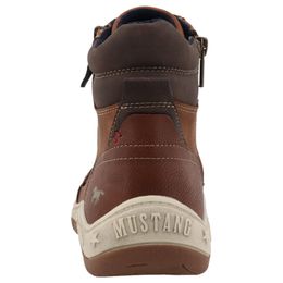 Mustang Shoes Herren Schn&uuml;rboots "Benedetto", Gr. 45cognac, Lederimitat, Basic, Schuhe, High Top Sneaker, Schn&uuml;rboots mit Rei&szlig;verschluss