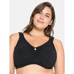 sheego Damen Entlastungs-BH, Gr. 100, schwarz, 95% Baumwolle, 5% Elasthan, BHs