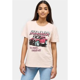 Recovered Damen T-Shirt "No Roads Required Hummer", rot, Gr. M, bedruckt, 100% Baumwolle, Shirts, mit coolem Print