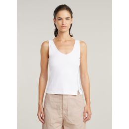 G-Star Raw T-Shirt G-STAR "Asymmetrical Zip Slim Tanktop", Damen, Gr. L, wei&szlig;, Obermaterial: 100% Baumwolle, Shirts T-Shirt