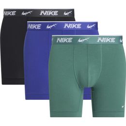 NIKE UNDERWEAR Herren Boxershorts "BOXER BRIEF 3PK", Gr. Levrgrn a, dp nigh, anthrcit shttrd wb, Jersey, Obermaterial: 95% Baumwolle, 3% sonstige
