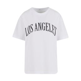 MISS TEE Damen T-Shirt "Miss Tee Los Angeles City Wording Tee"wei&szlig;, Gr. L, bedruckt, 100% Baumwolle, Shirts