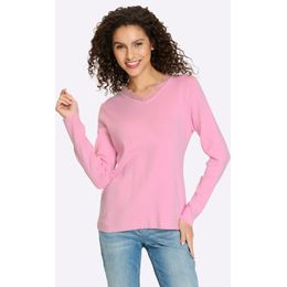 Heine Damen Strickpullover "Pullover", rosa, Gr. 40, unifarben, 50% Viskose, 28% Polyester, 22% Polyamid, Pullover