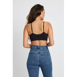 Jockey Damen Bralette "Seamfree Stretch", Gr. L, schwarz, Jersey, Obermaterial: 91% Polyamid, 9% Elasthan, unifarben, BHs, Ohne Seitenn&auml;hte, Breites