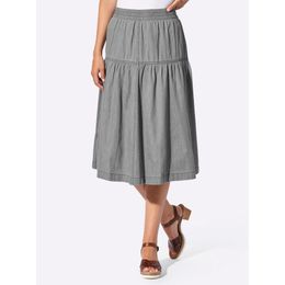 Classic Basics Damen Jeansrocklight grau, denim, graphit, denim, Gr. 20, unifarben, 100% Baumwolle, R&ouml;cke