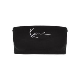 B&uuml;gelloser BH Karl Kani "Karl Kani Damen KW232-031-1 KK Small Signature Bandeau Top", Damen, Gr. XL, Cup 0, schwarz, 97% Baumwolle, 3% Elasthan, BHs