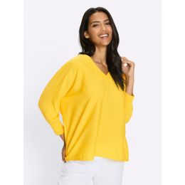 Classic Basics Damen Schlupfblusesonnengelb, Gr. 48, unifarben, 100% Polyester, Blusen