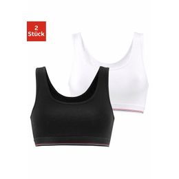 H.I.S. H.I.S Damen Bustier, Gr. 32, schwarz-weiß, Jersey, Obermaterial: 95% Baumwolle, 5% Elasthan, unifarben, Basic, BHs, aus elastischer Baumwoll-Qualität