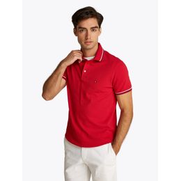 Tommy Hilfiger Herren Poloshirt "TOMMY TIPPED SLIM POLO", rot, Gr. M, Obermaterial: 96% Baumwolle, 4% Elasthan, Shirts