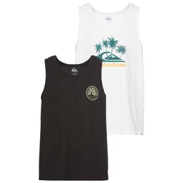 Quiksilver Damen Tanktop "BAIKADAM CORPO TANK PACK YM", schwarz-wei&szlig;, Gr. XL, Single Jersey, Obermaterial: 100% Baumwolle, Tops