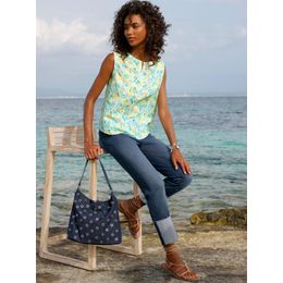 Heine Damen Blusentop, bunt, Gr. 42, bedruckt, gemustert, mehrfarbig, 100% Baumwolle, Blusen