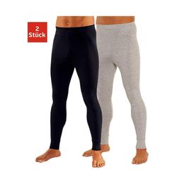 Clipper Herren Lange Unterhose, Gr. 8, schwarz, Feinripp, Obermaterial: 100% Baumwolle, meliert, unifarben, Unterhosen, aus weichem Single Jersey