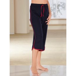 Damen Caprihose, blau, Gr. 56, unifarben, 100% Baumwolle, Hosen