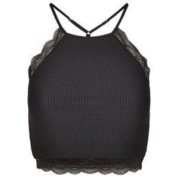 Urban Classics Damen Sport-BH "Urban Classics Damen Ladies Laces String Top", Gr. XSschwarz, 86% Polyamid, 14% Elasthan, BHs