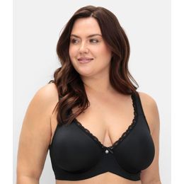 sheego Damen B&uuml;gel-BH, Gr. 110, schwarz, 82% Polyamid, 18% Polyester, Spitze:10% Elasthan, 90% Polyamid, BHs