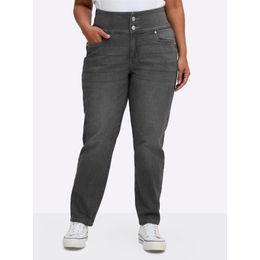 Bequeme Jeans sheego, Herren, Gr. 40, Normalgr&ouml;&szlig;en, anthrazit, grau, denim, 99% Baumwolle, 1% Elasthan, unifarben, lang, Jeans