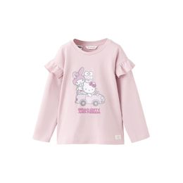 Mango Kids Shirt 'HKCAR' M&auml;dchen Gr&ouml;&szlig;e 104/110 lila / pink / rosa / wei&szlig;