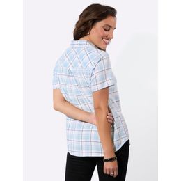 Casual Looks Damen Karobluse, blau, Gr. 42, gemustert, kariert, 100% Baumwolle, Blusen
