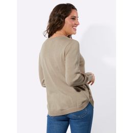 Casual Looks Damen Strickpullover "Langarm-Pullover", beige, Gr. 46, unifarben, 50% Baumwolle, 50% Polyacryl, Pullover