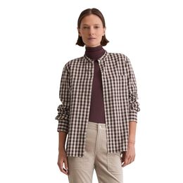 Marc O'Polo MARC O'POLO Damen Karobluse "regular fit aus softem Baumwoll-Flanell", braun, Gr. 36, Web, Obermaterial: 100% Baumwolle, Blusen