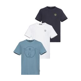 Chiemsee M&auml;dchen T-Shirt "f&uuml;r Kinder im 3er Pack", blau, Gr. 158, Single Jersey, Obermaterial: 100% Baumwolle, Shirts
