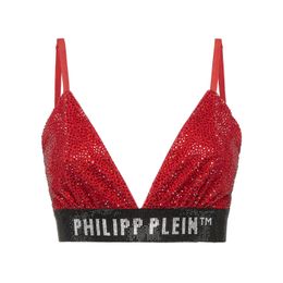 Philipp Plein Damen Sport-BH "Verziert", Gr. XL35, bordeaux, Obermaterial: 100% Glas, 95% Baumwolle, 5% Elasthan, BHs